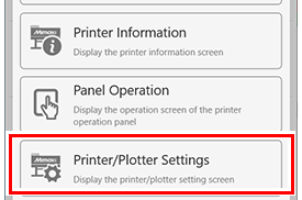 Mimaki Remote Access [Android] | Individual Printer/Plotter Settings
