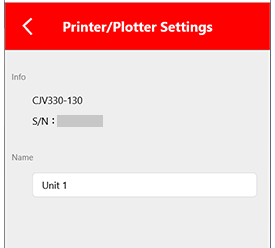 Mimaki Remote Access [Android] | Individual Printer/Plotter Settings