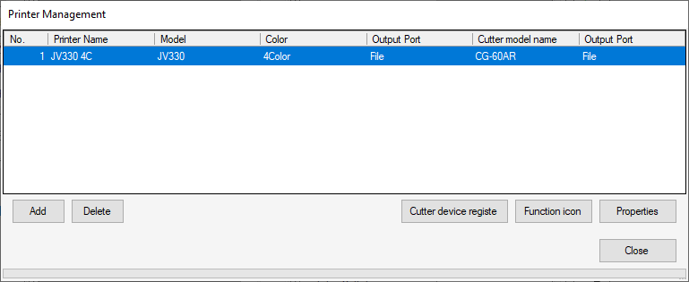 RasterLink7 [Inst] | Cutting Device Registration Procedure
