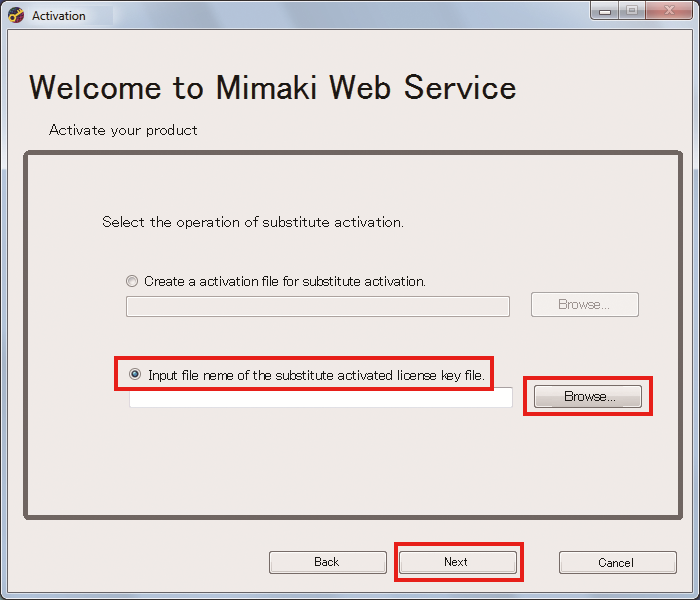 RasterLink7 [Inst] | Loading the license key file