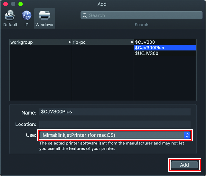 RasterLink7 [Net] | Printer Settings