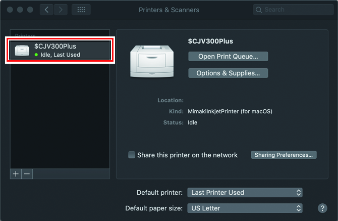 RasterLink7 [Net] | Printer Settings