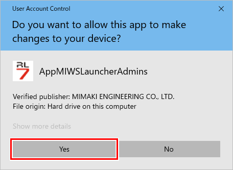 RasterLink7 [Ref] | Starting from the Desktop Shortcut