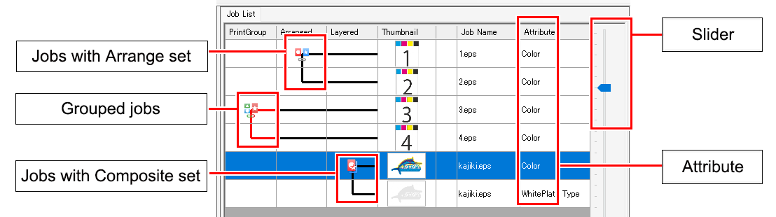 RasterLink7 [Ref] | Job Operations - Screen Layout