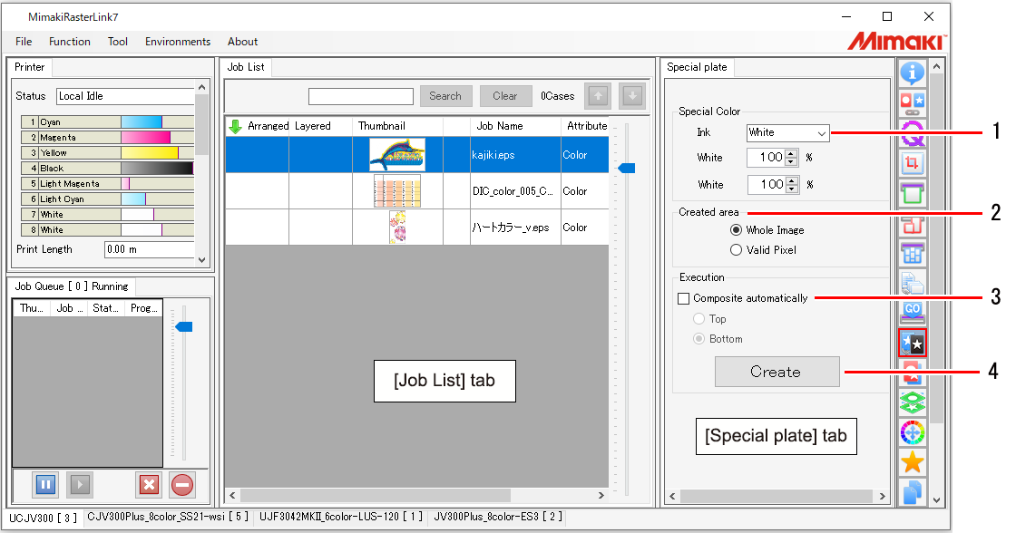 RasterLink7 [Ref] | Special plate - Screen Layout