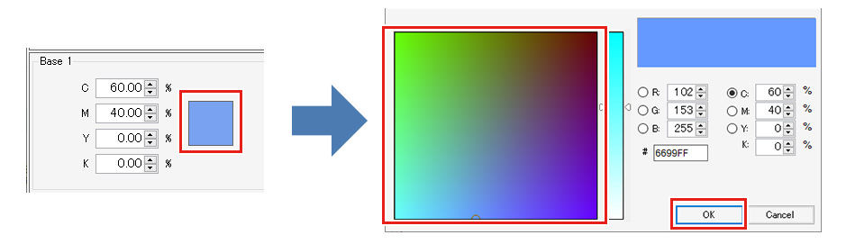 RasterLink7 [Ref] | CMYK Color chart - Operations
