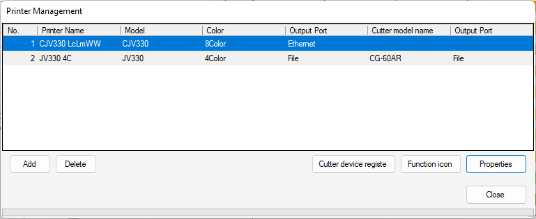 RasterLink7 [Ref] | Printer Management - Screen Layout