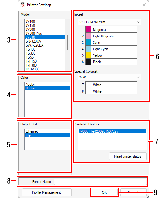 RasterLink7 [Ref] | Printer Management - Operations