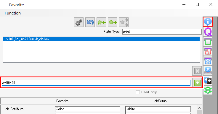 RasterLink7 [Ref] | Favorite Settings - Operations