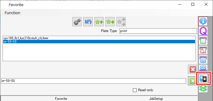 RasterLink7 [Ref] | Favorite Settings - Operations