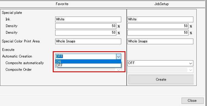 RasterLink7 [Ref] | Favorite Settings - Operations