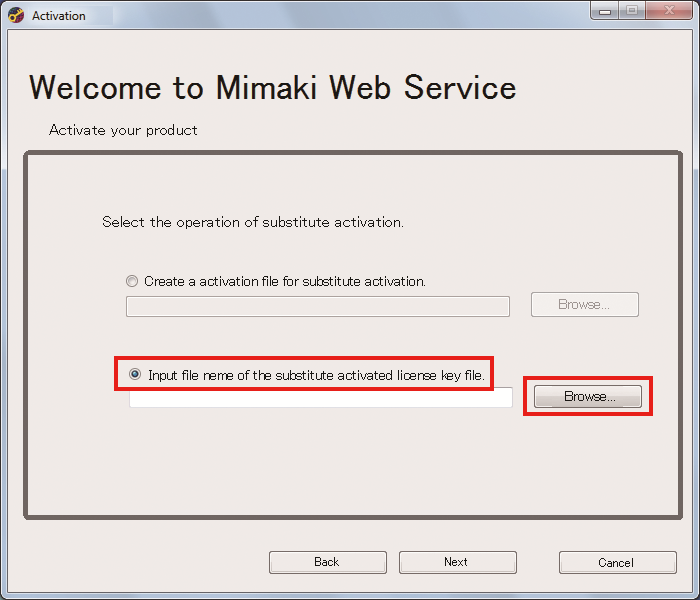 RasterLink6Plus [Inst] | Loading the license key file