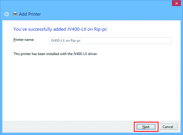 RasterLink6Plus [Net] | Printer Driver Installation